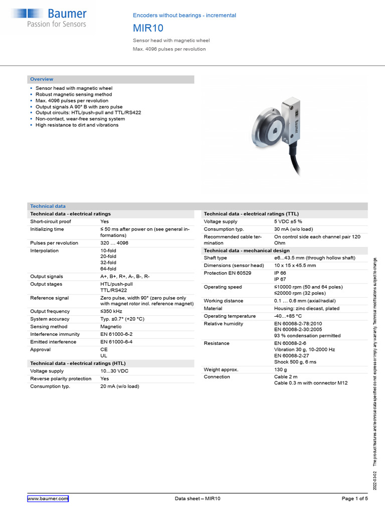 Baumer MIR10 | PDF | Magnet | Electrical Engineering