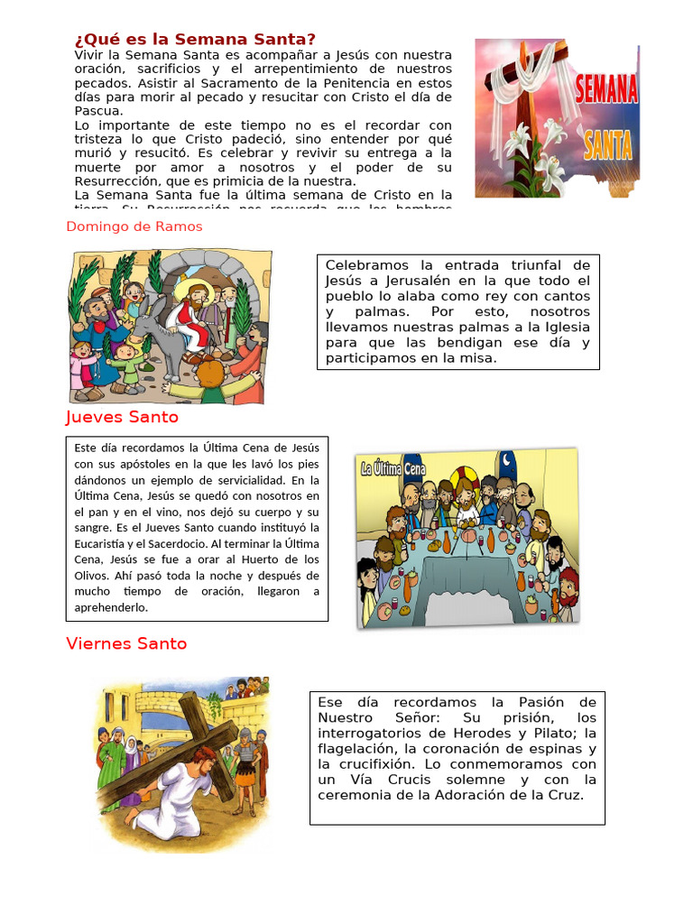 Religión Semana Santa | PDF | Pascua de Resurrección | Última cena