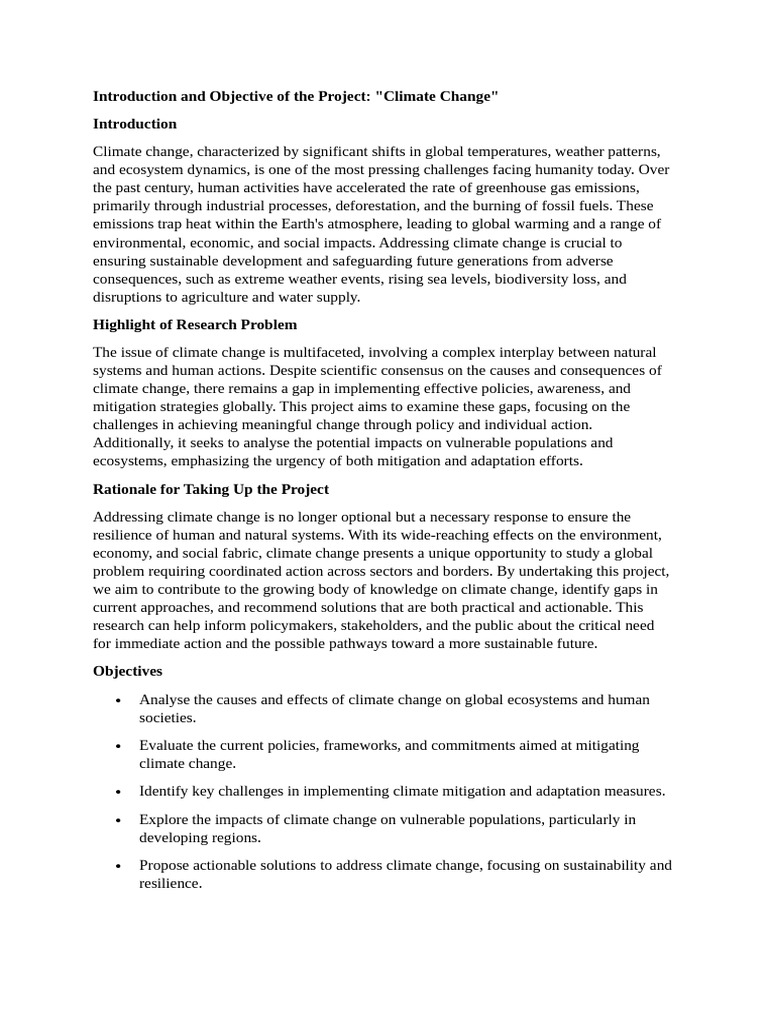 Climate Change Project Outline | PDF | Emotions | Climate Change