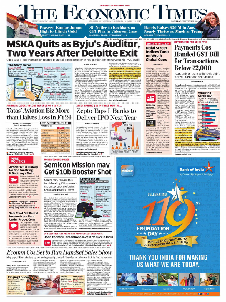 Economic Times 07 September 2024 | PDF