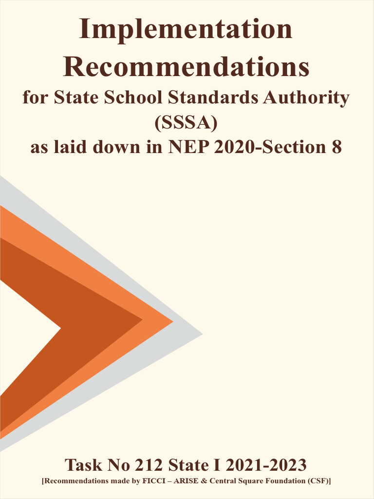 SSSA Implementation in NEP 2020 | PDF | Governance | Safety