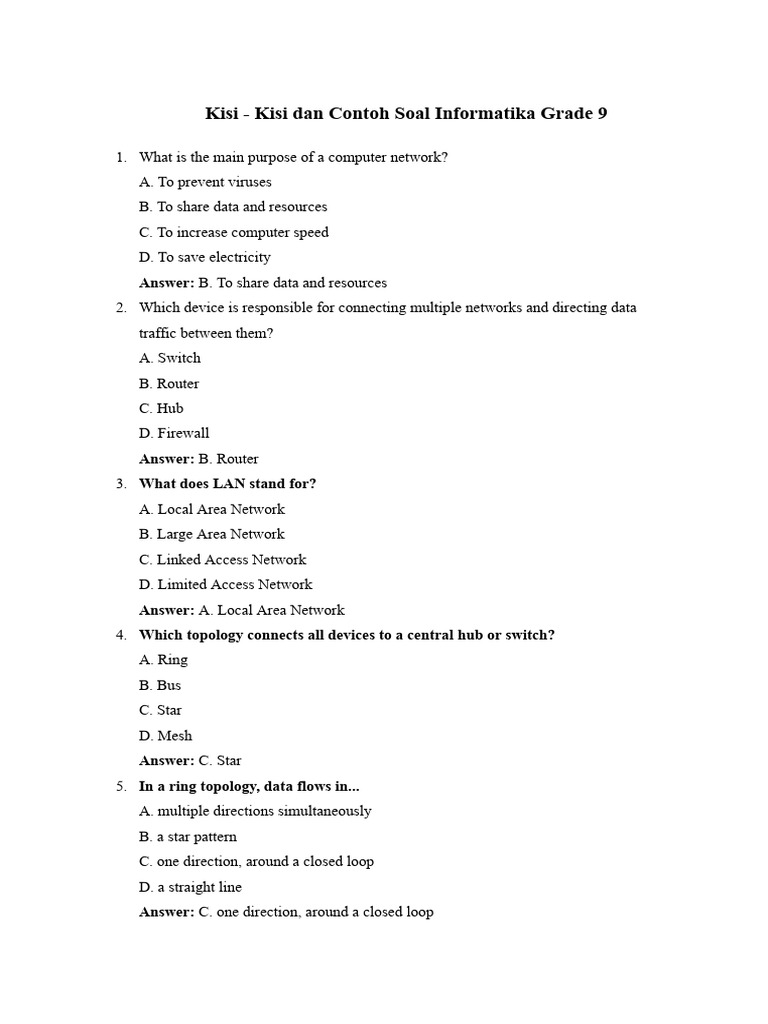 ICT Grade 9 | PDF | Computer Network | Local Area Network