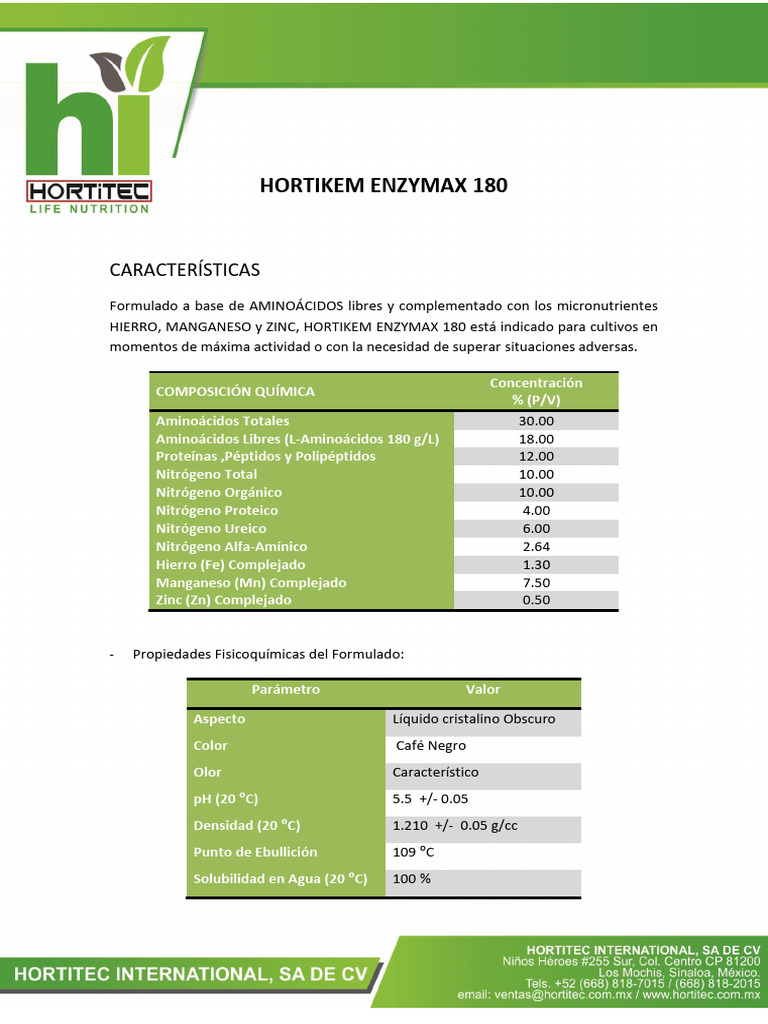 Hortikem Enzymax - 180 | PDF | Metabolismo | Enzima
