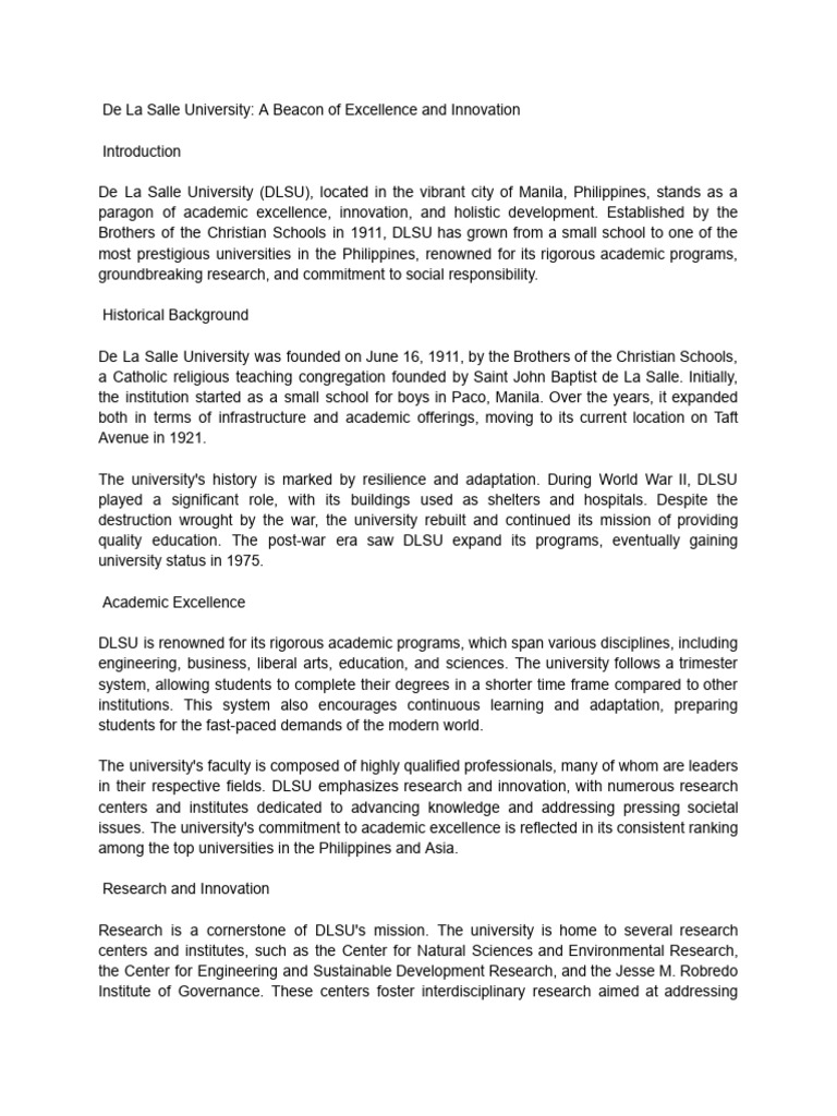 What Is DLSU | PDF | Sustainability | Sustainable Development