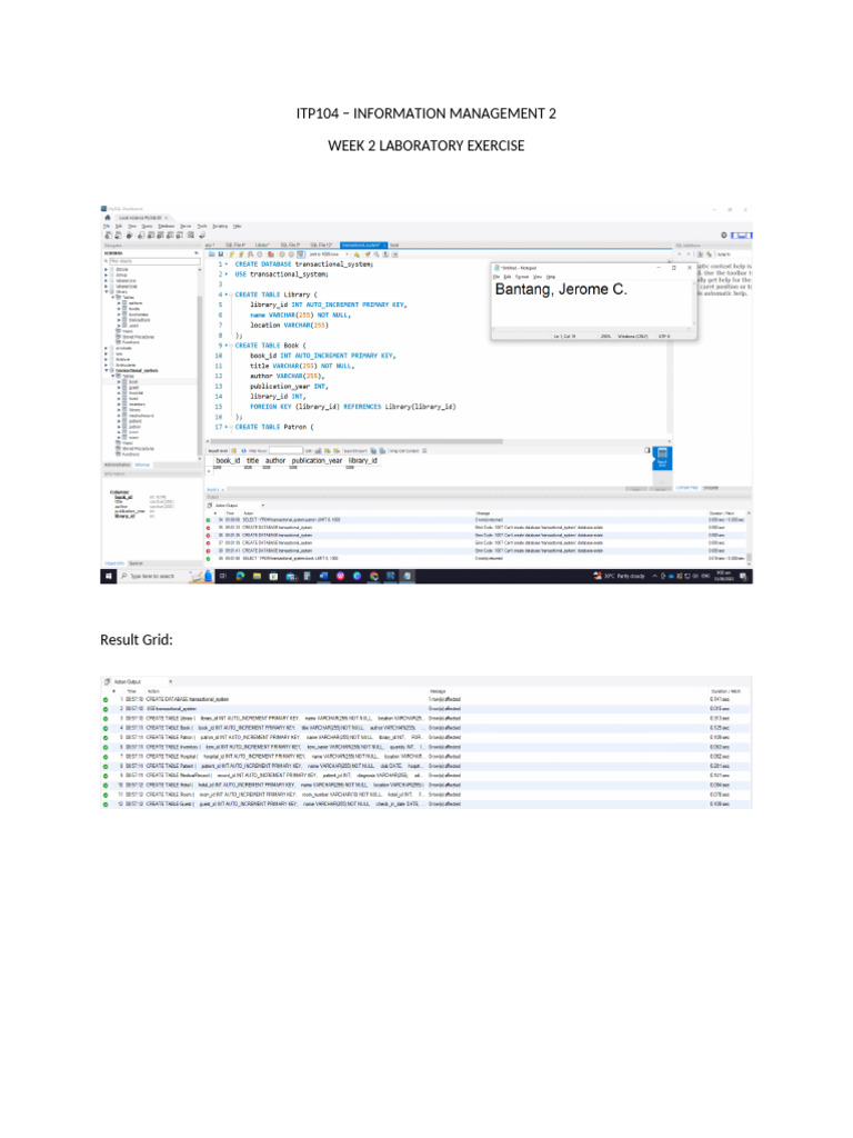 Itp104.3it-E.bantang - Jerome - Week 2 Laboratory Exercise. | PDF