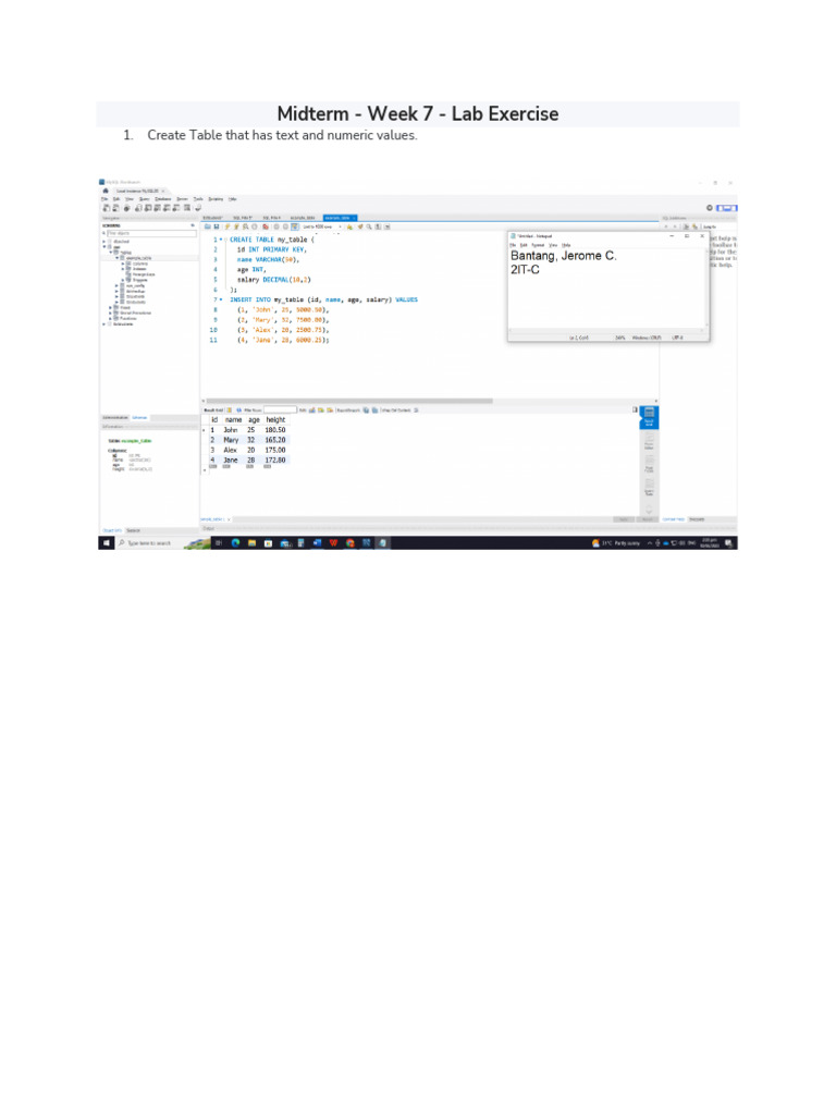 MidtermWeek7LabExercise BantangJerome | PDF