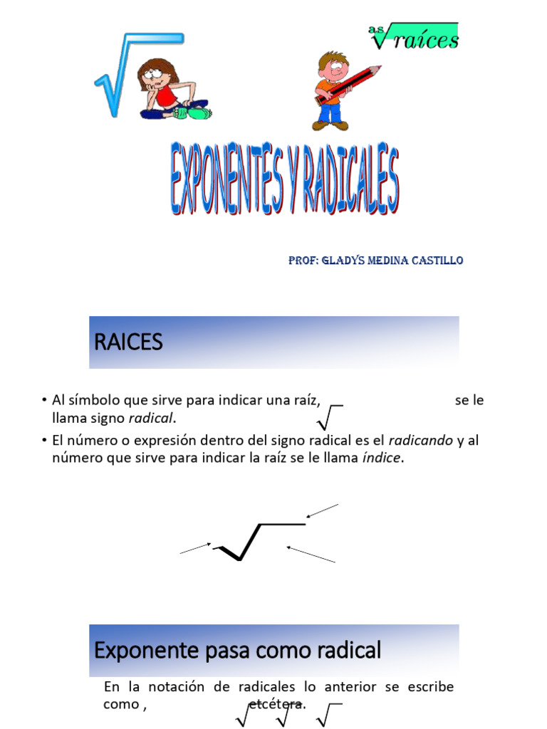 Exponentes y Radicales | PDF | Multiplicación | División (Matemáticas)