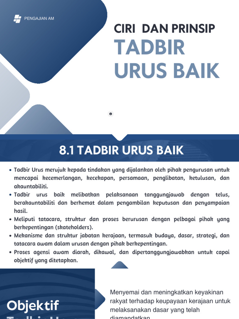 Ciri Dan Tadbir Urus Baik | PDF