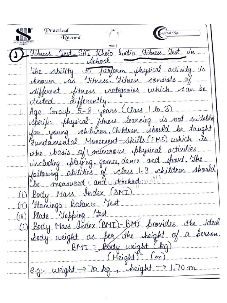 Physical Education Practical File | PDF