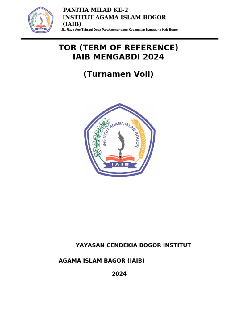 Tor Kegiatan. | PDF