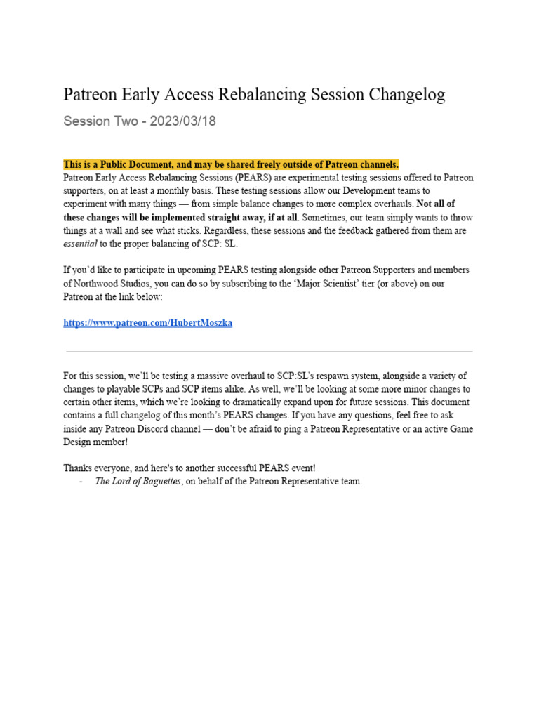Patreon Early Access Rebalancing Sessions - The - Reinforcement - Test ...