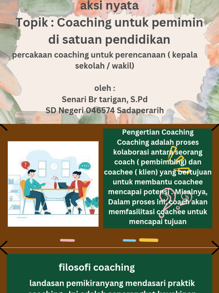 Aksi Nyata Topik Coaching Untuk Pemimin Di Satuan Pendidikan PMM | PDF