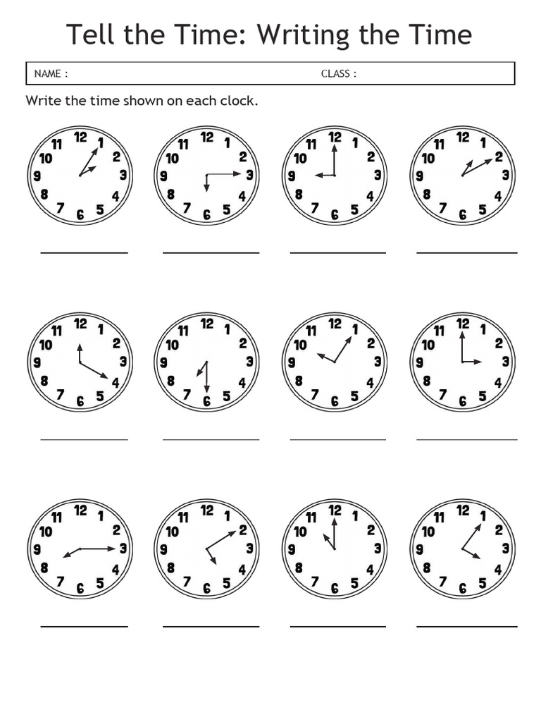 A Tell and Write The Time | PDF