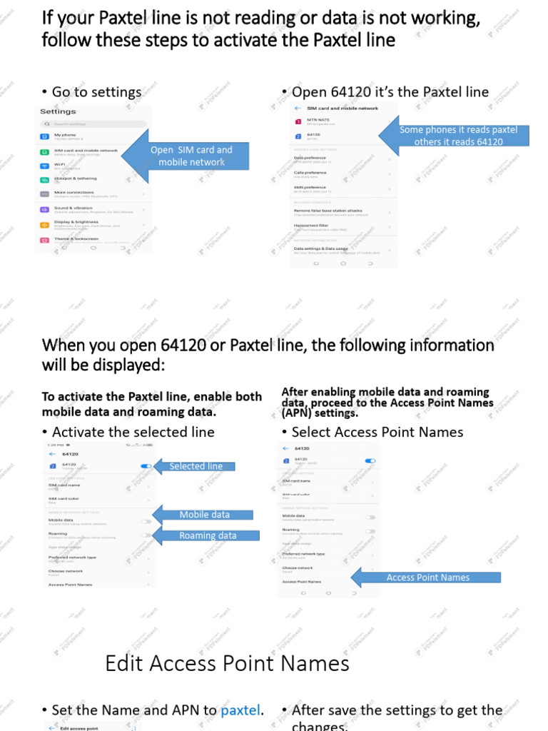 Paxtel Settings. | PDF | Roaming | Mobile Phones
