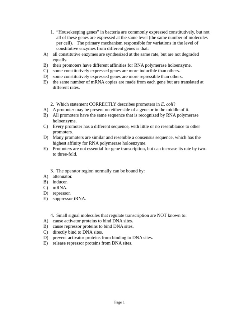 Chapter 28 - Regulation of Gene Expression | PDF | Operon | Repressor