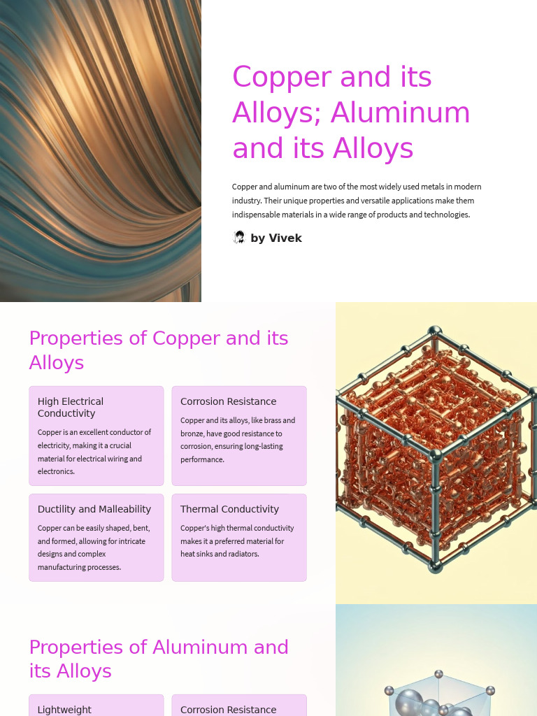 Copper and Its Alloys Aluminum and Its Alloys | PDF | Copper | Alloy