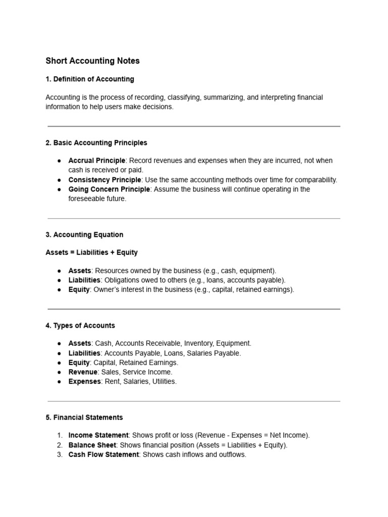Accounting Notes | PDF