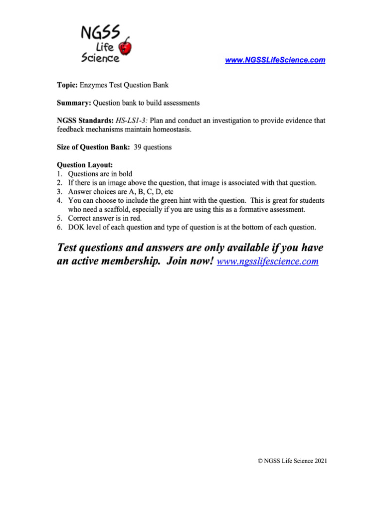 Test Enzymes | PDF