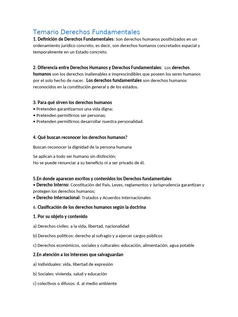 Derechos Fundamentales y Humanos | PDF | Derechos | Derechos humanos