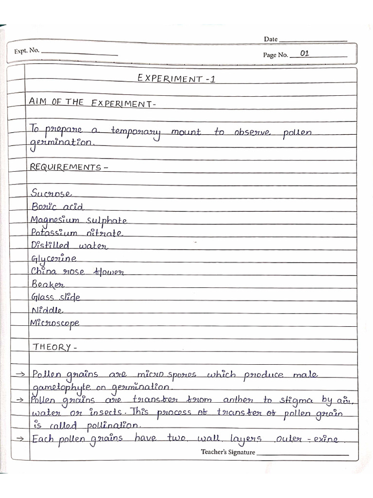 Bio Practical Expt 1-10 | PDF