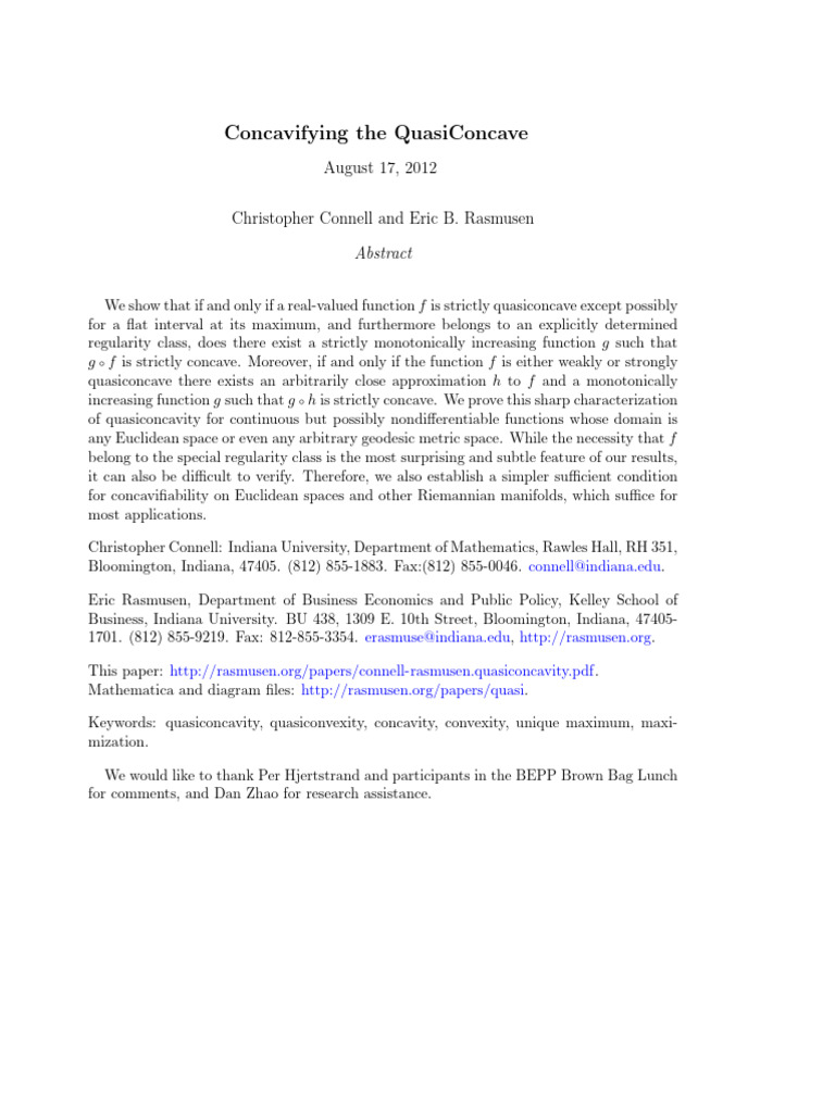 On Concavity Pdf Function Mathematics Monotonic Function