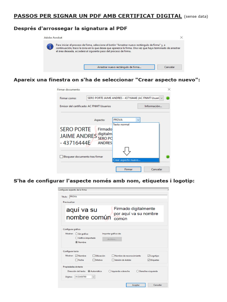 Pasos Firma Certificado Digital | PDF