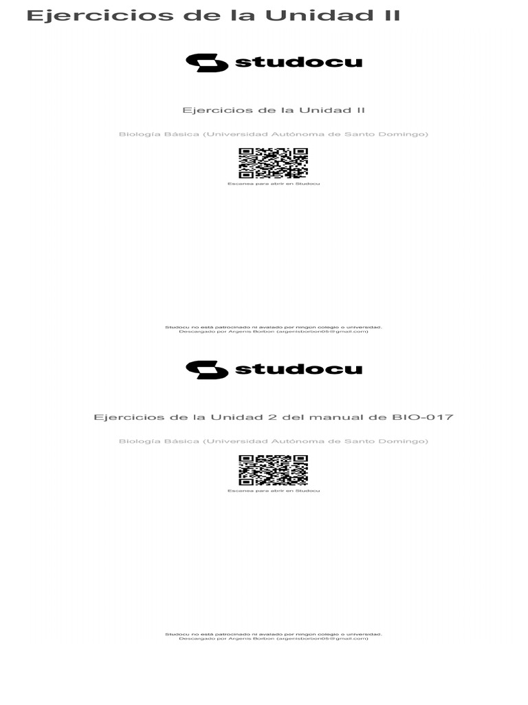 Ejercicios de La Unidad II | PDF