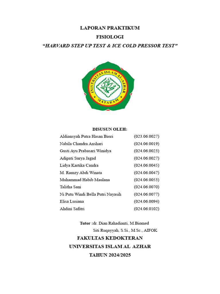 Laporan Praktikum Fisiologi Adipati Surya Jagad 024.06.0027 | PDF