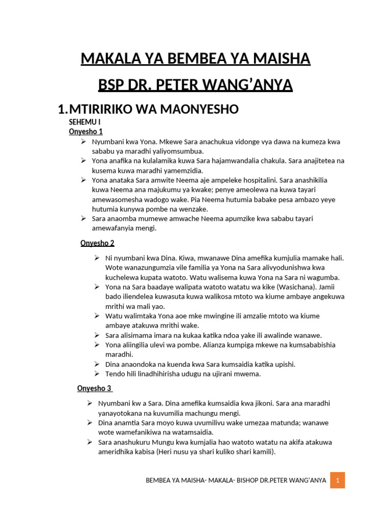 Bembea Ya Maisha | PDF