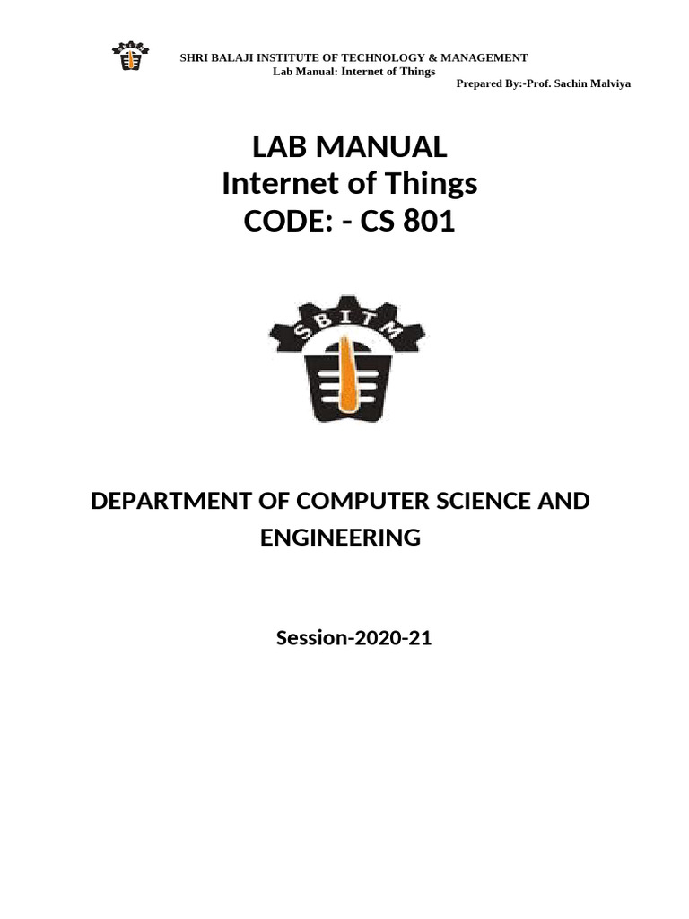 IoT LAB MANUAL | PDF | Raspberry Pi | Analog To Digital Converter