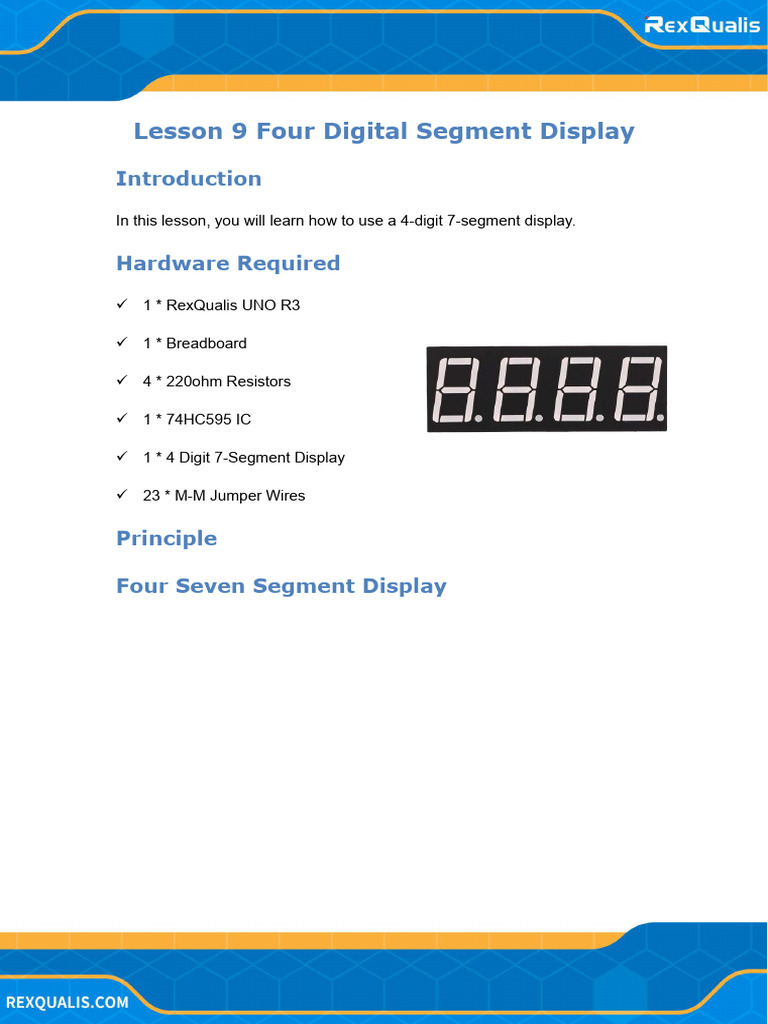 Lesson 9 Four Digital Segment Display | PDF