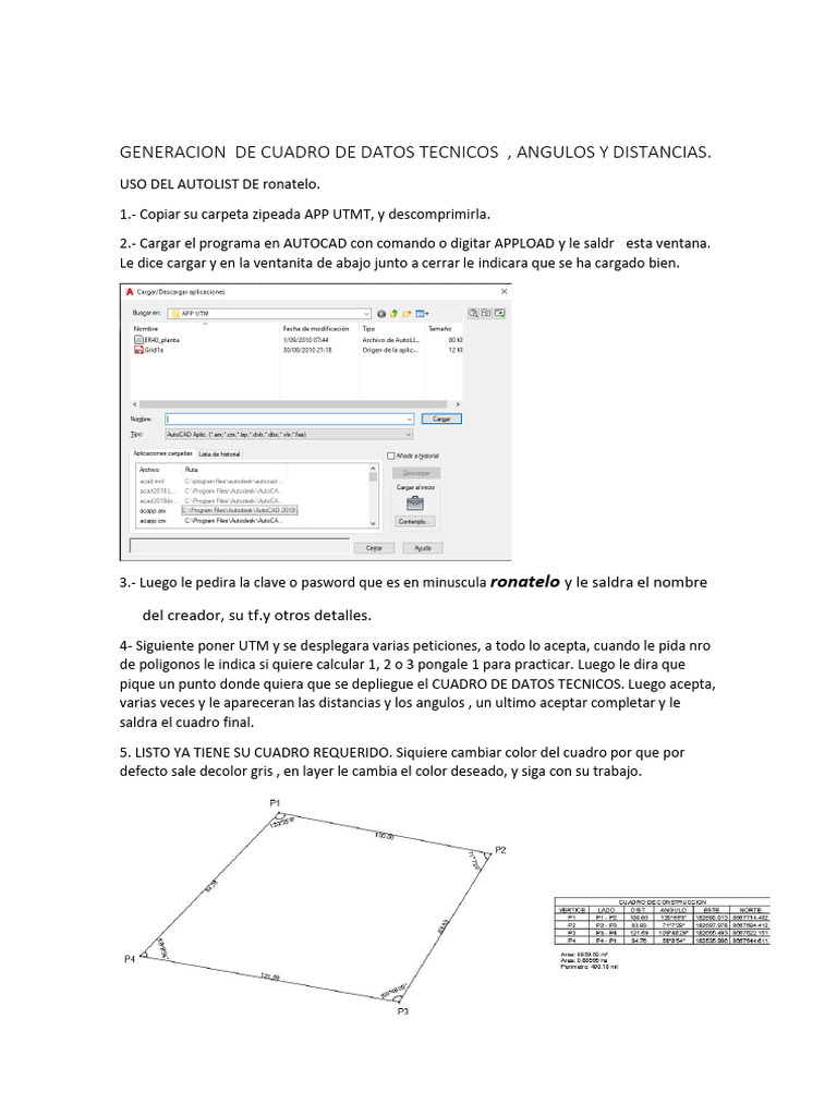 Pasos para Generacion Cuadro de Coordenadas Utm-App Utmt | PDF