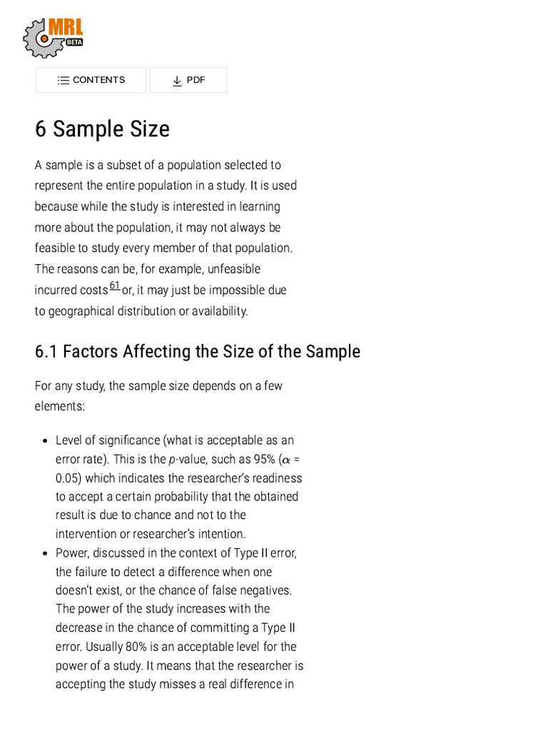 Sample Size Formula | PDF | Sample Size Determination | Type I And Type ...
