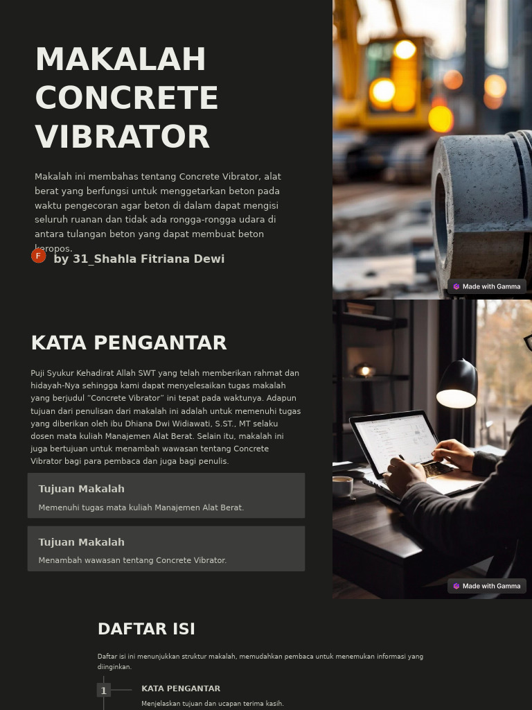 Makalah Concrete Vibrator | PDF