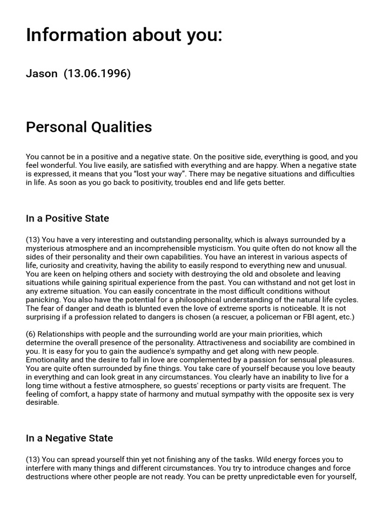 Jason (13.06.1996) | PDF | Vertebral Column | Psychology