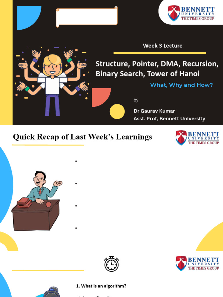 DS Week 3 Lecture Structure Pointer DMA Recursion ToH by DR Gaurav | PDF | Pointer (Computer ...