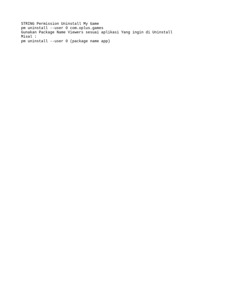 String Permission Uninstall | PDF