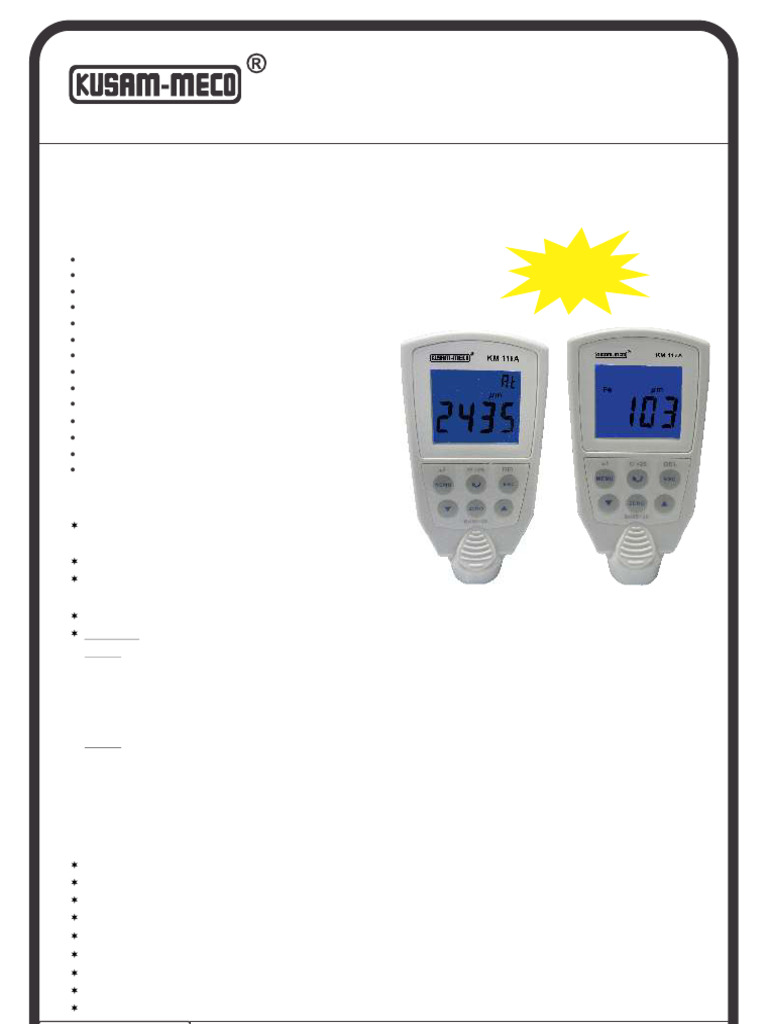 Digital Coating Thickness Gauge KM 117A/118A | PDF | Calibration ...