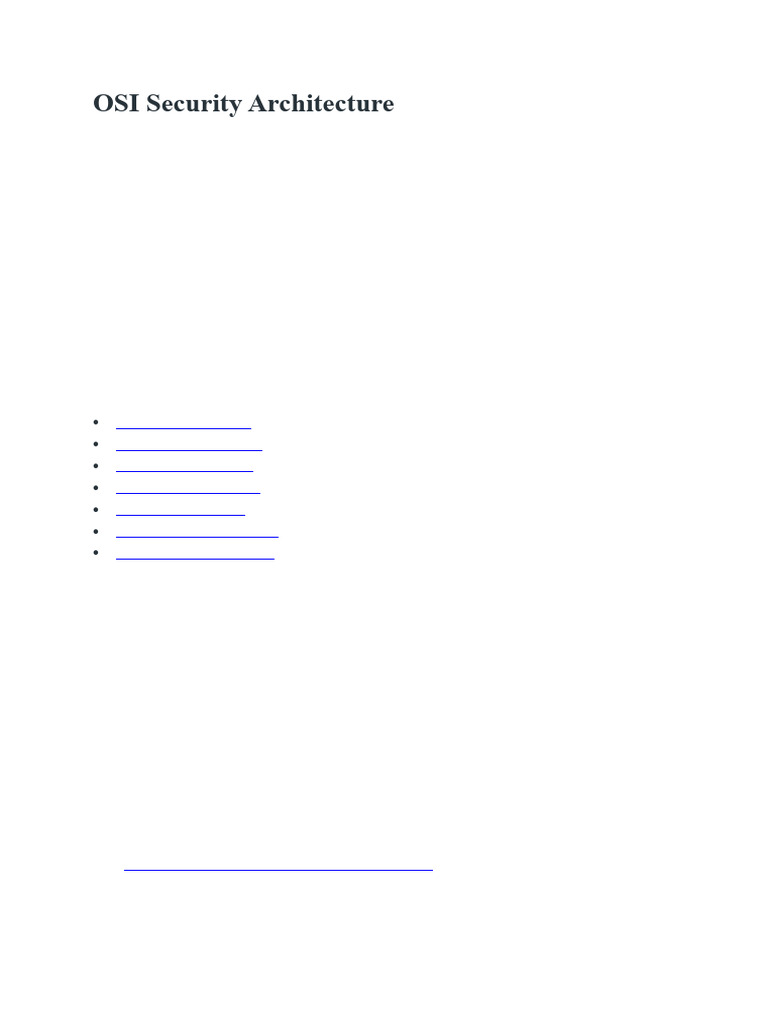 OSI Security Architecture | PDF | Osi Model | Encryption