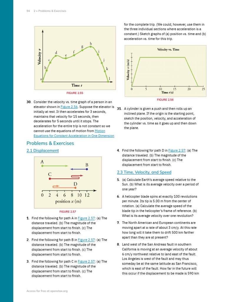 Physics Motion Problems & Exercises | PDF | Acceleration | Velocity