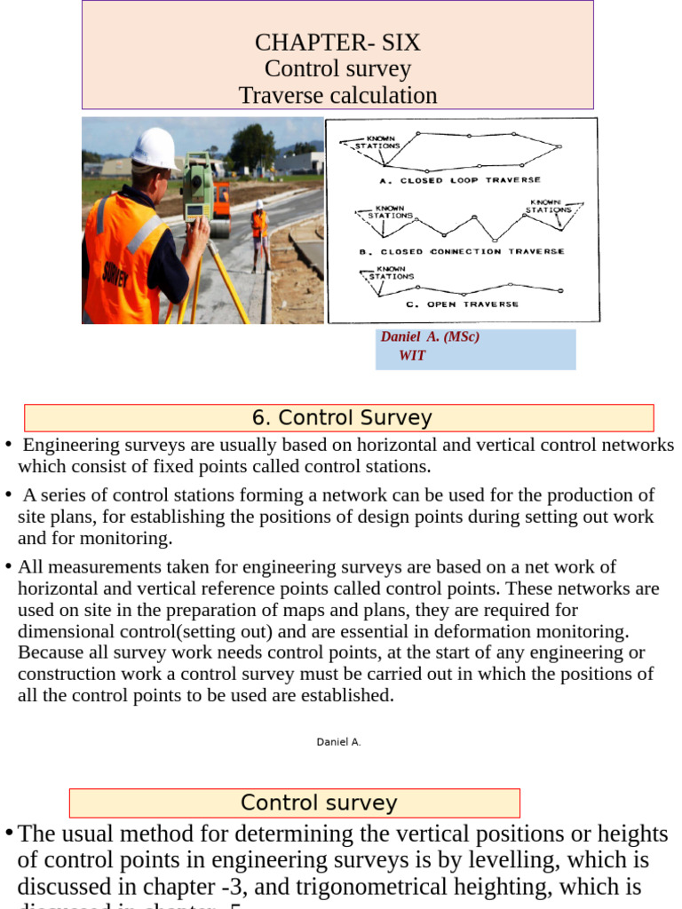 Control Survey and Traverse Calculation | PDF | Coordinate System ...