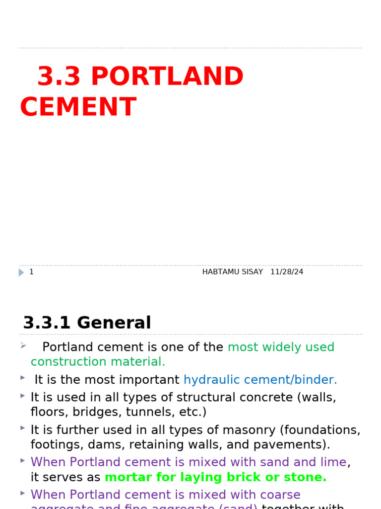 Portland Cement | PDF | Cement | Concrete