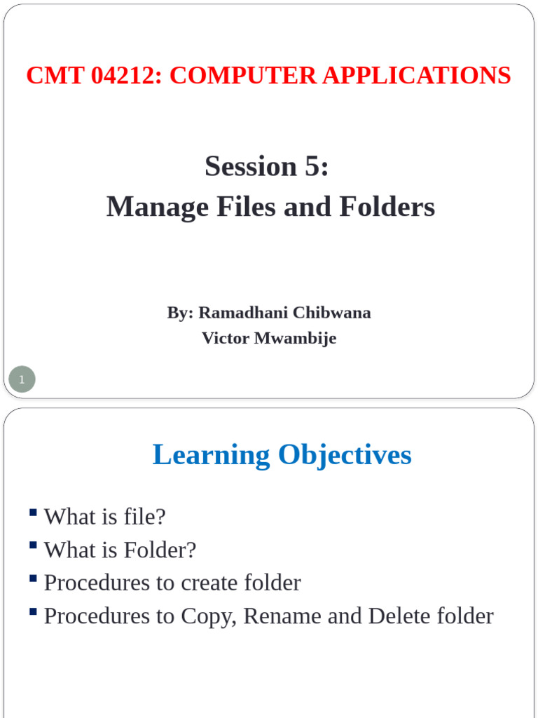 Manage Files and Folders | PDF | Computer File | Icon (Computing)