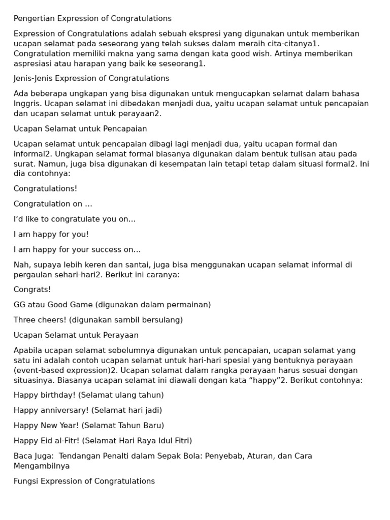 Expression of Congratulations | PDF