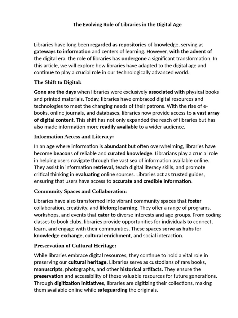 LIBRARY. Articles | PDF | Libraries | Knowledge