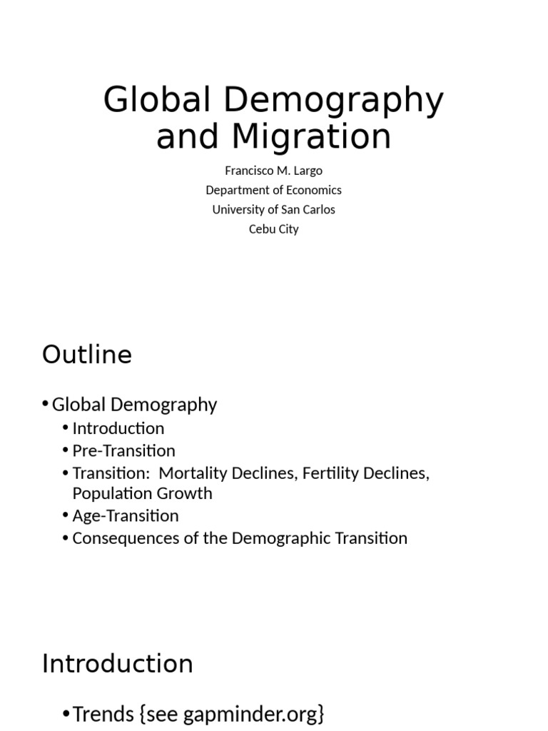 Global Demography and Migration | PDF | Human Migration | Ageing