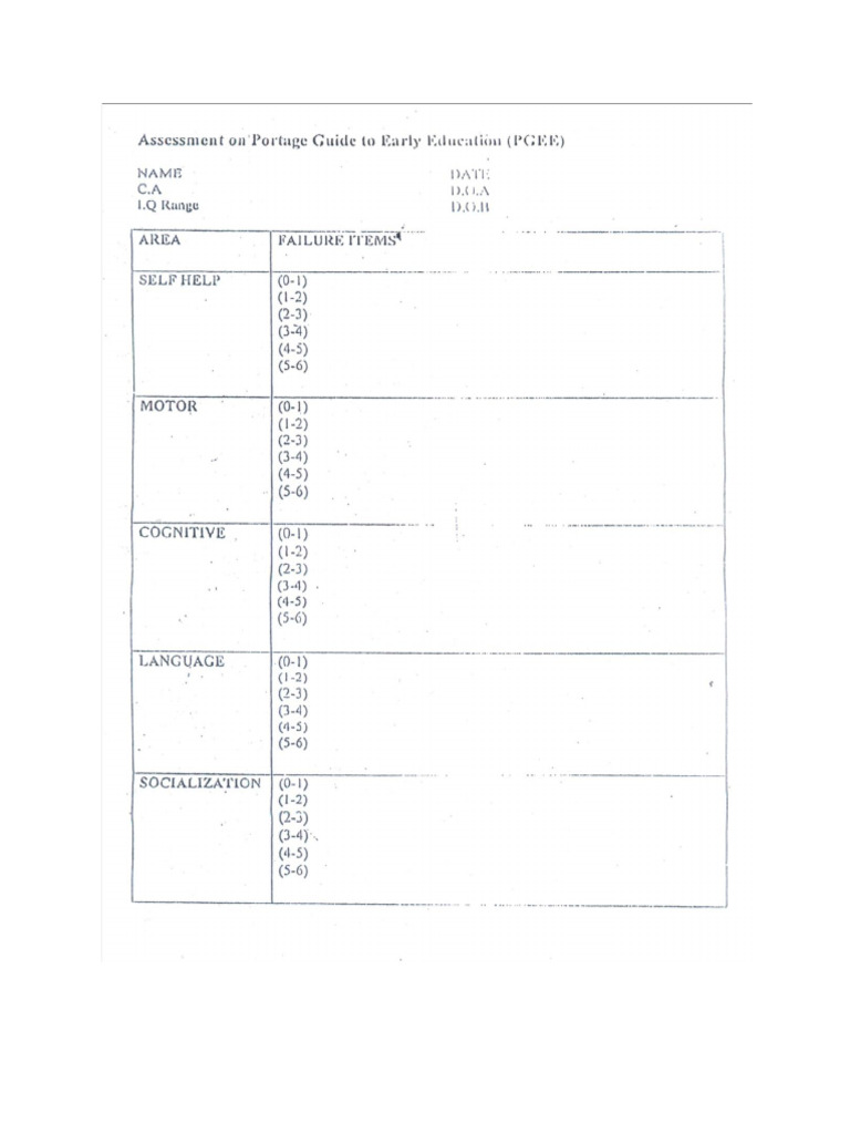 PGEE Record Form | PDF