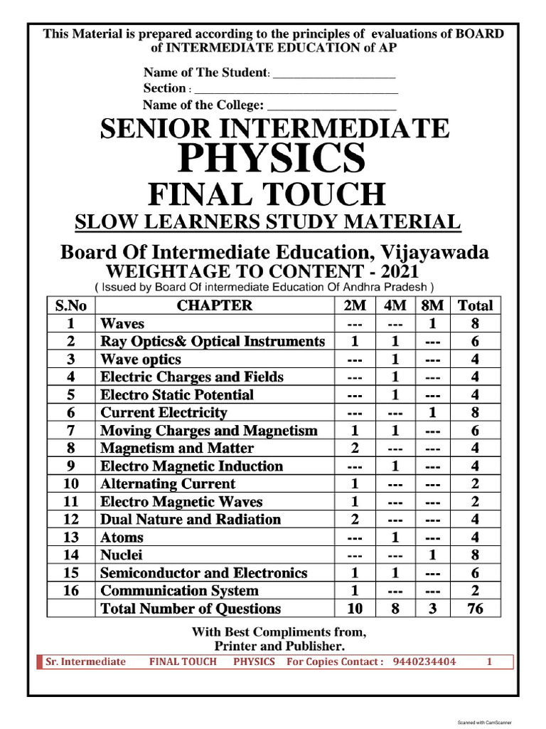 SR - Physics (Printing) | PDF