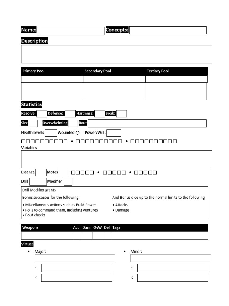 Command Template - Form Fillable | PDF