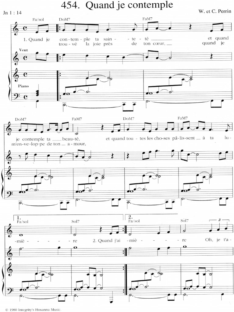 dps454 Quand Je Contemple-Partition | PDF